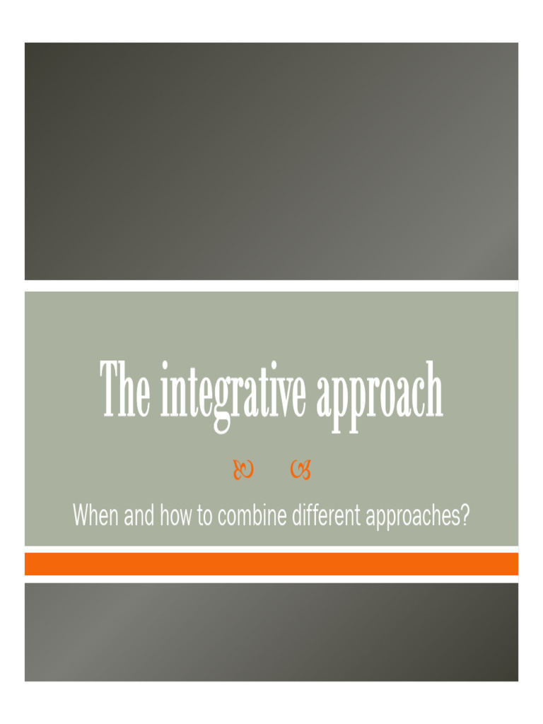 CCT - 15 - The Integrative Approach | PDF | Psychotherapy | Theory
