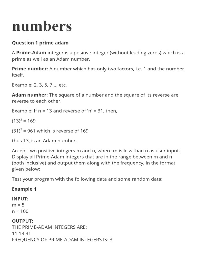Questions | PDF | Numbers | Integer