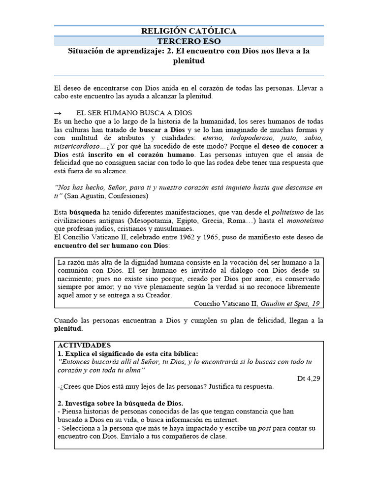 El Encuentro Con Dios Nos Lleva A La Plenitud | Descargar gratis PDF ...