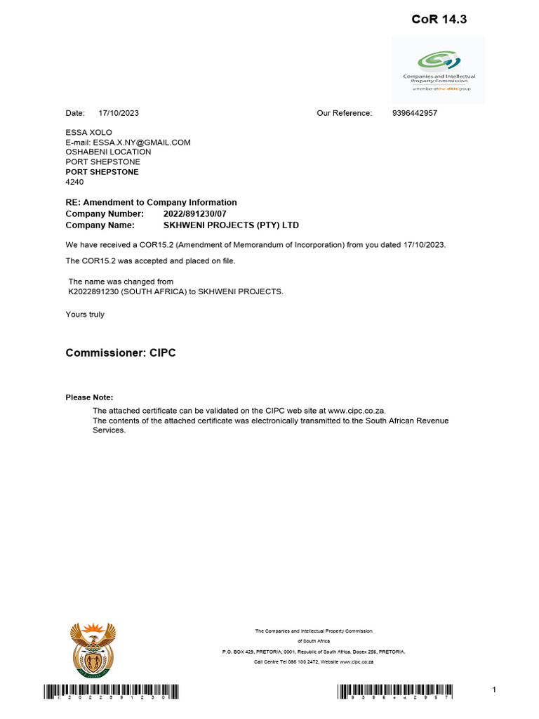 Commissioner: CIPC | Download Free PDF | Justice | Crime & Violence