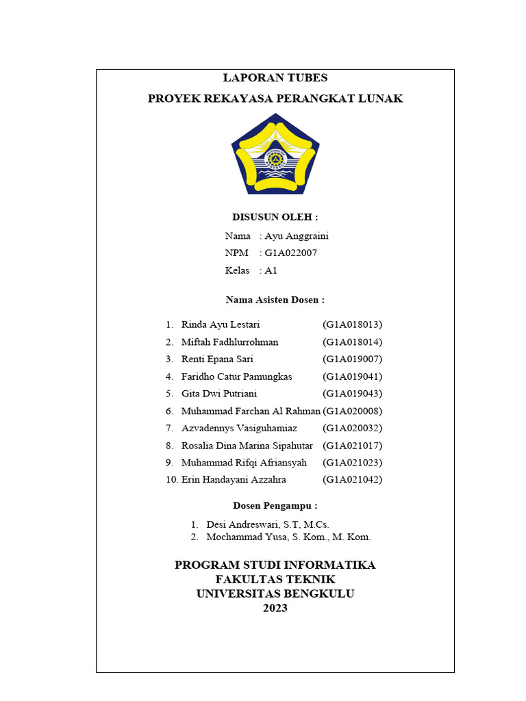 Laporan Tubes RPL Ayu | PDF