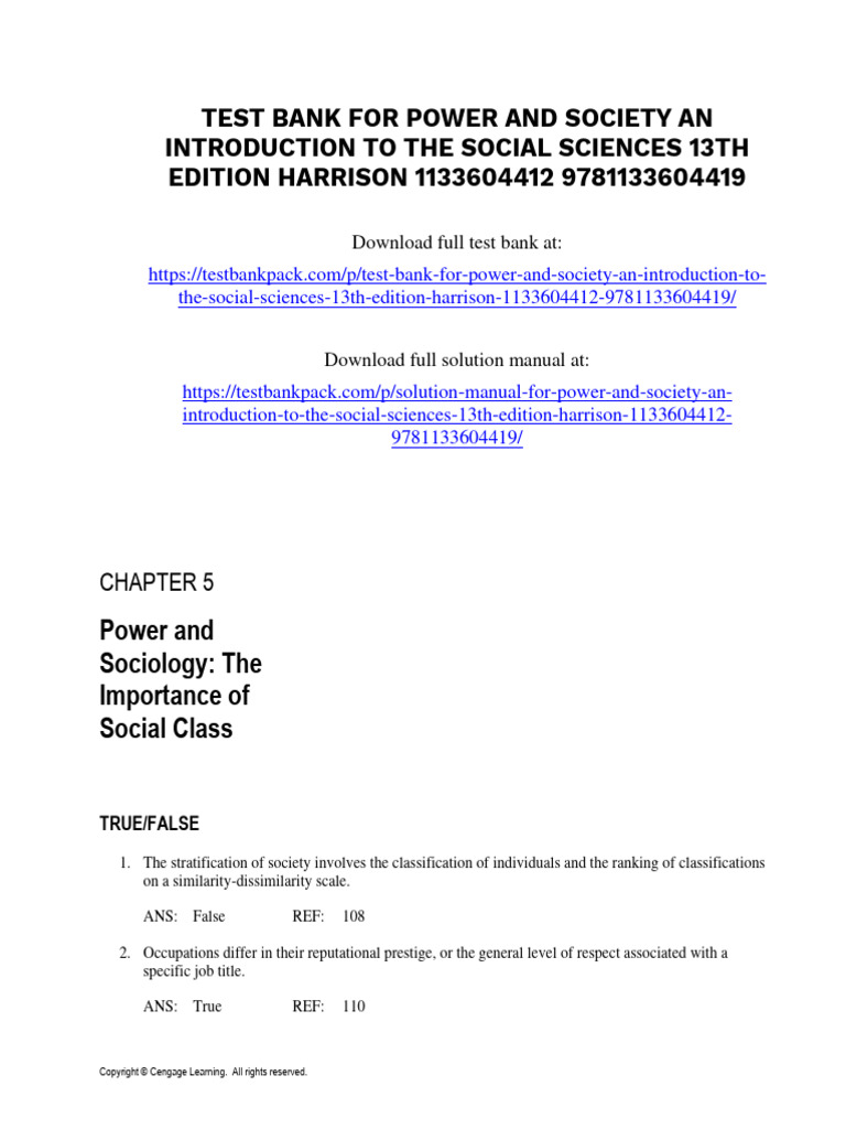 Power and Society An Introduction To The Social Sciences 13th Edition ...