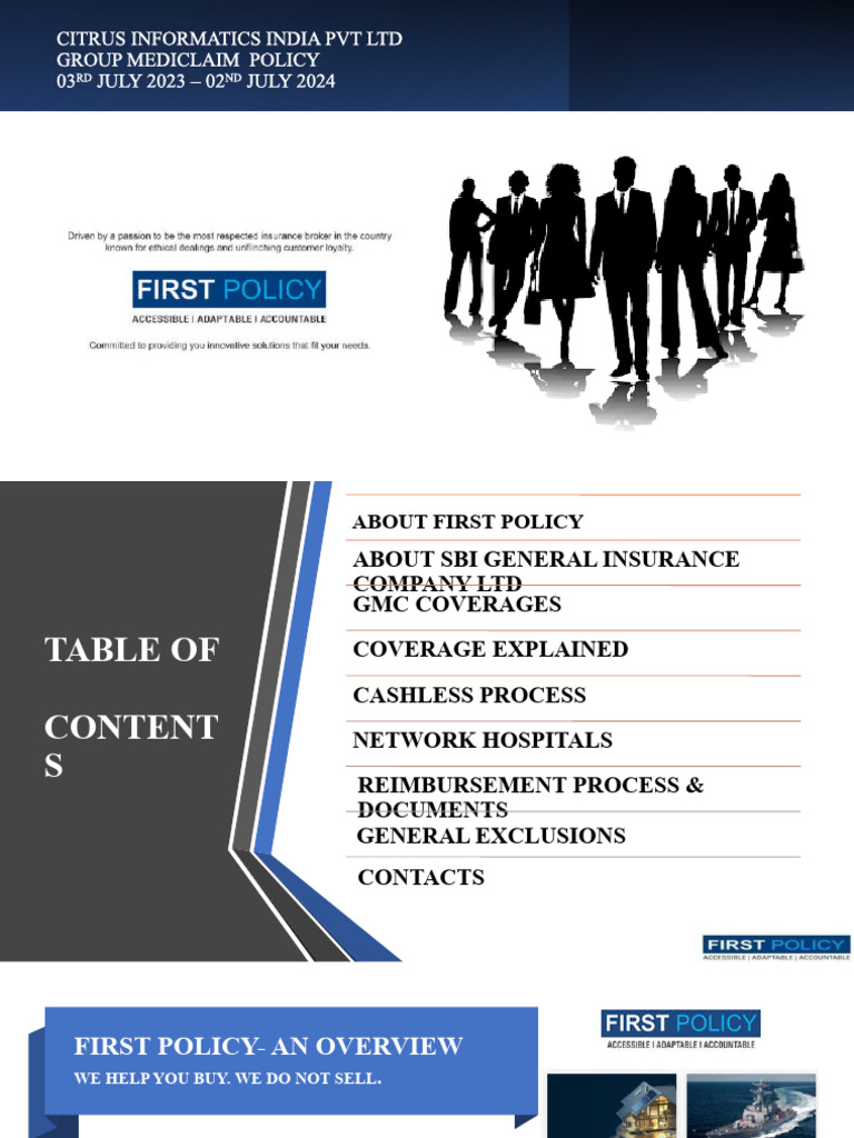 GMC - First Policy - 2023-2024 | PDF | Insurance | Deductible