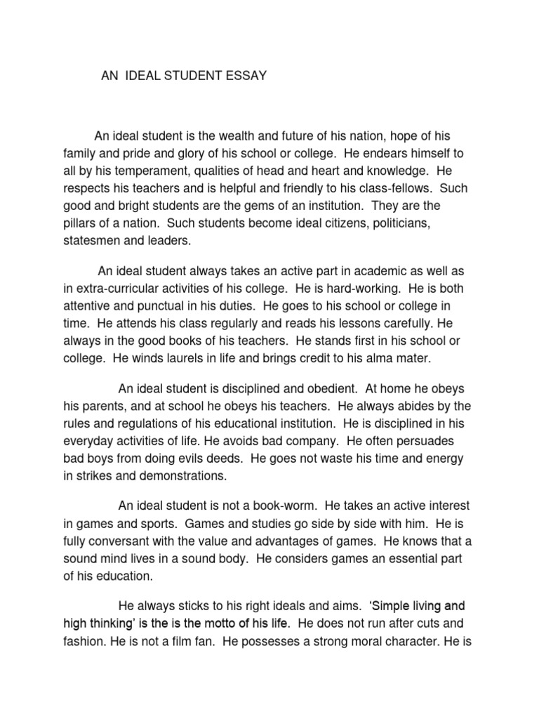 An Ideal Student Essay | PDF