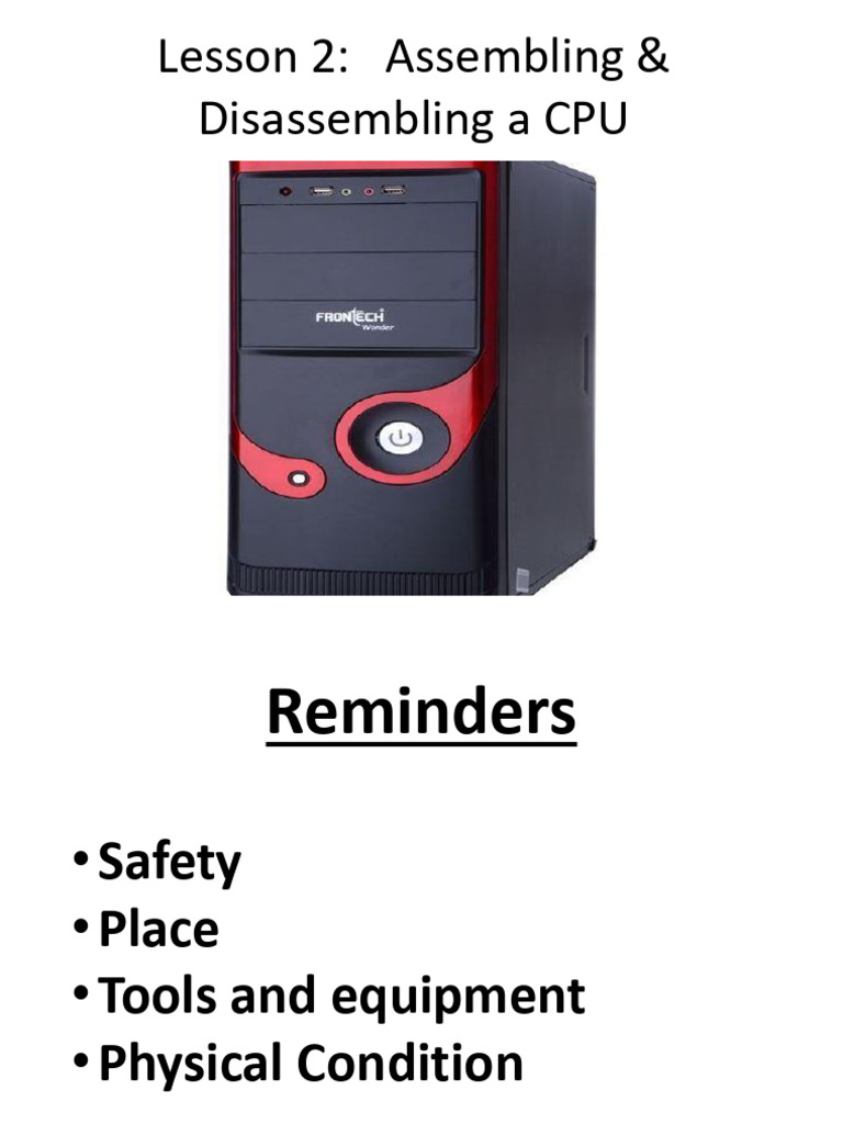 Lesson2 Assembling Disassembling A CPU | PDF | Electrical Connector | Equipment