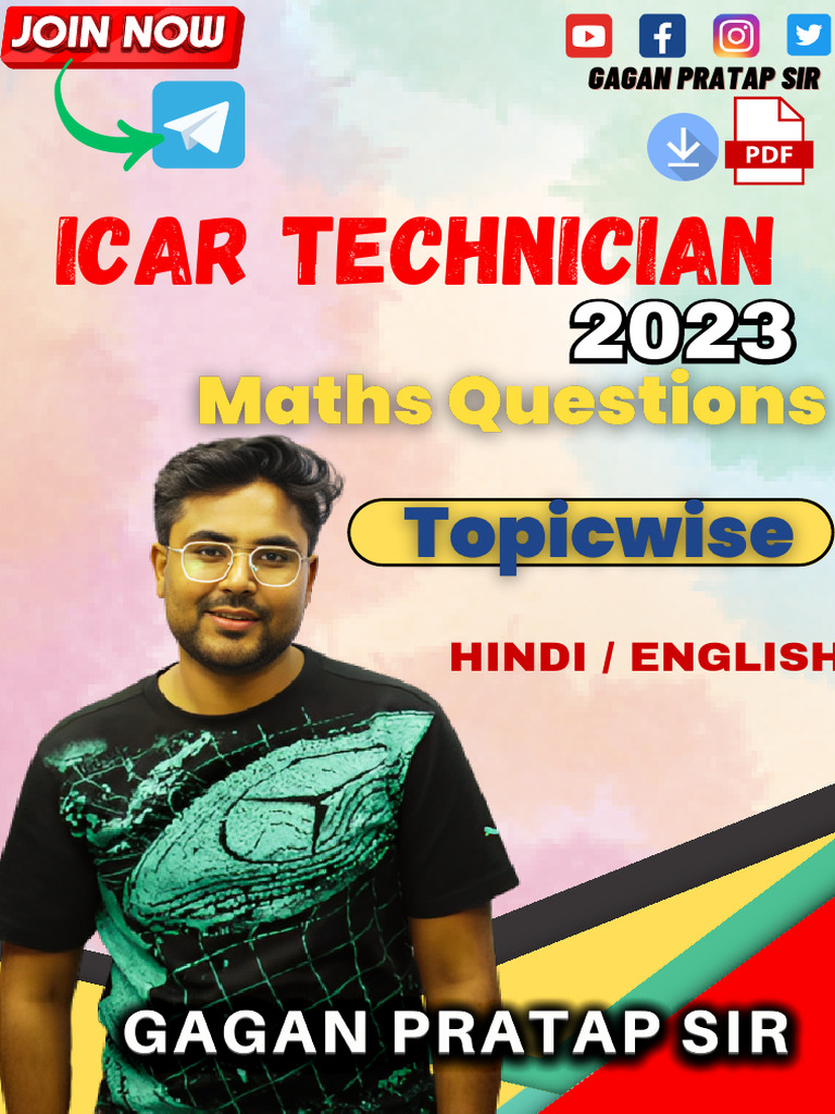 ICAR Technician 2023 Topicwise Maths Questions Bilingual PDF