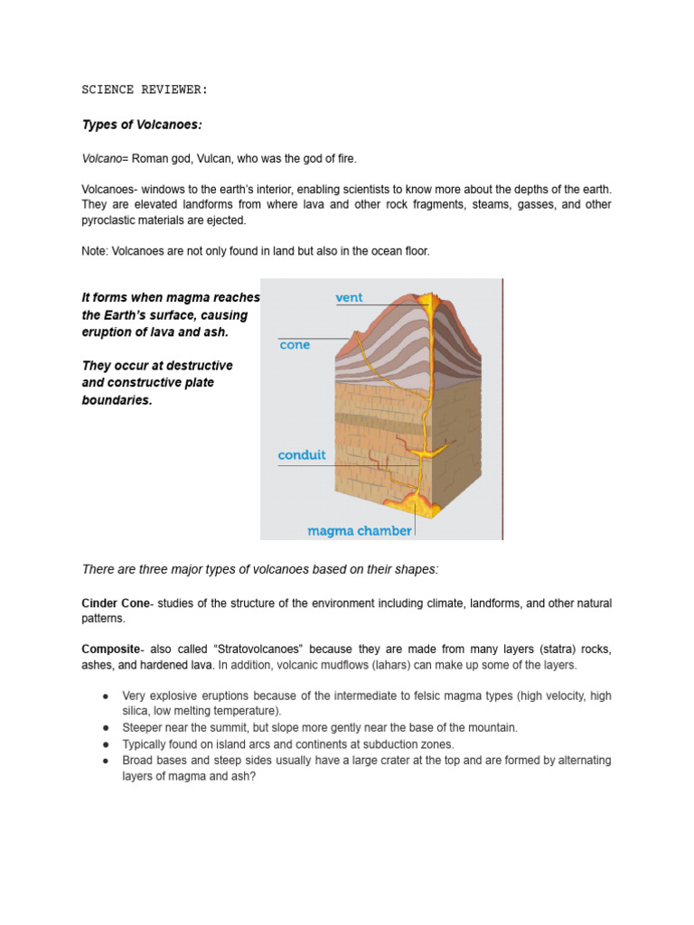 Science Reviewer Ta3 | PDF | Volcano | Types Of Volcanic Eruptions