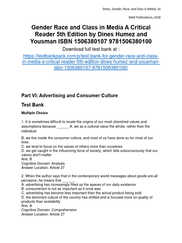 Gender, Race, and Class in Media, 5e | PDF | Project Gutenberg ...