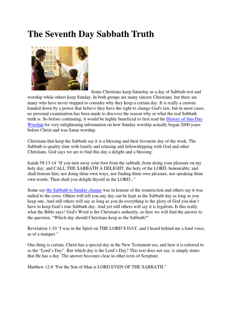 The True Sabbath: Saturday vs. Sunday | PDF | Paul The Apostle ...