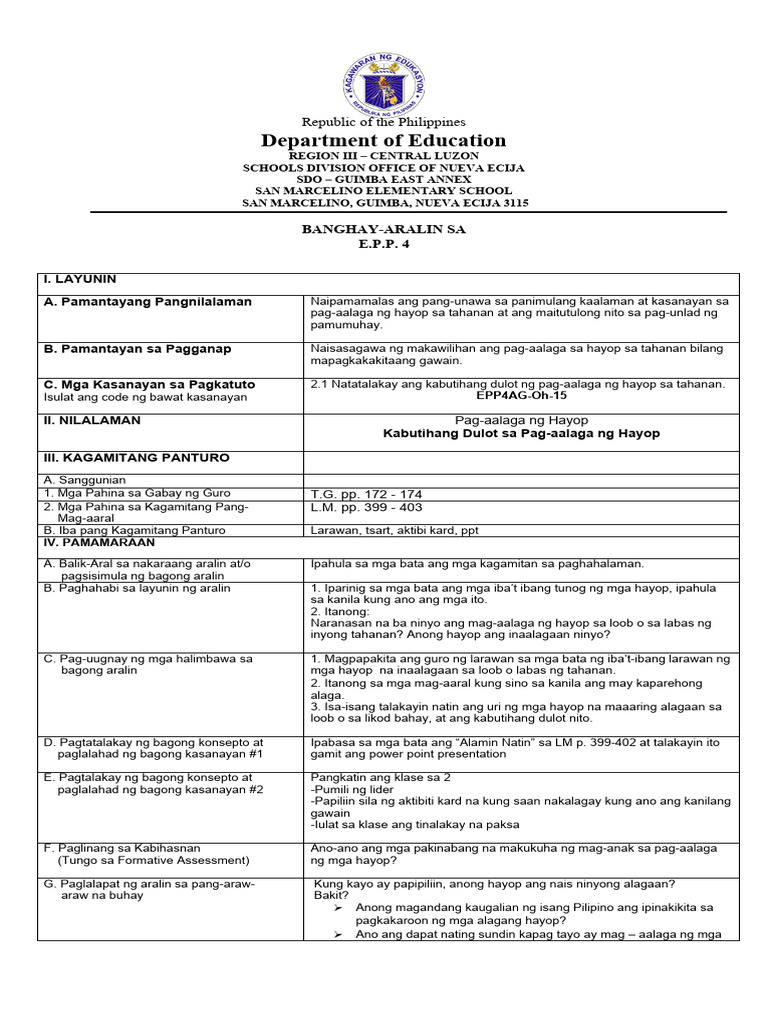 DLP - EPP-COT 1 | PDF