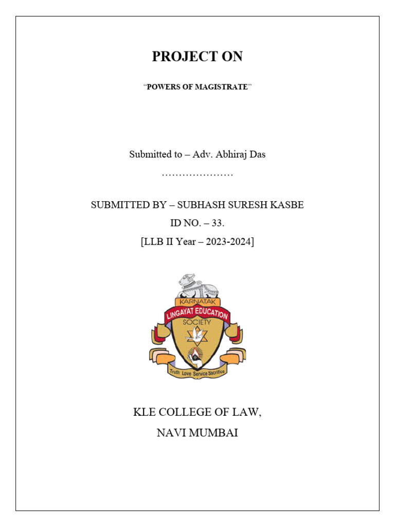 Powers of Magistrate Research | PDF | Arrest | Magistrate