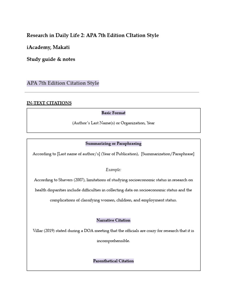 Iacademy Research 2 APA 7th Edition Citation Style | PDF