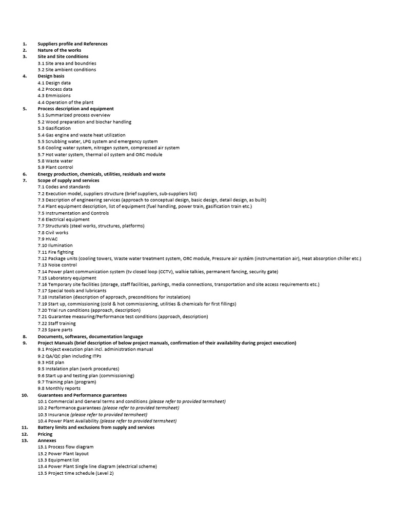 Required Structure Of Epc Offer Pdf Waste Water