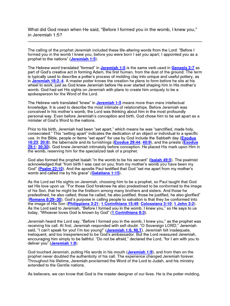 Jer Chap 1 | PDF | Jeremiah | Paul The Apostle