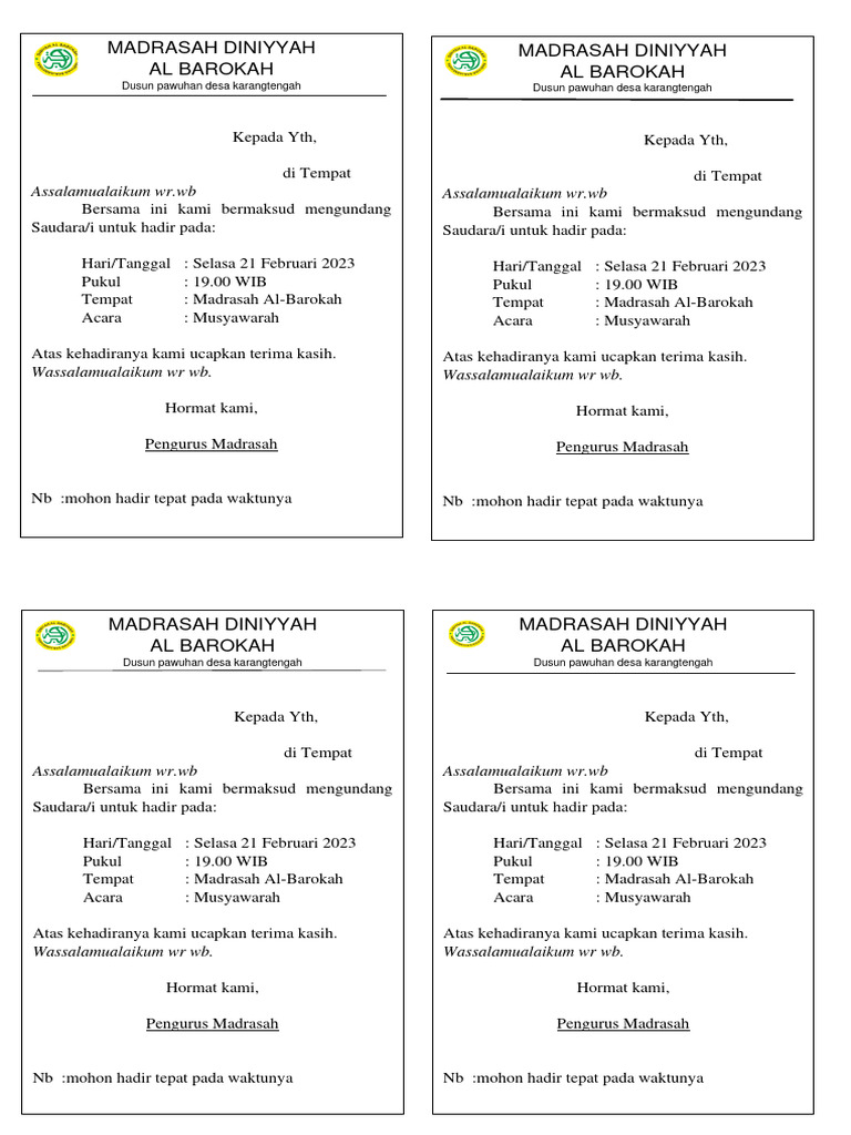 Undangan Isi 4 | PDF