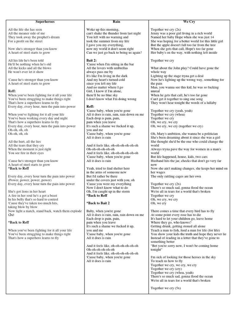 Lirik The Script | PDF