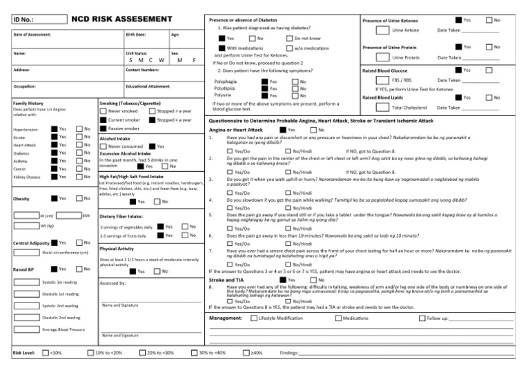 NCD Risk Assessment 1 | PDF NCD Risk Assessment 1 | PDF