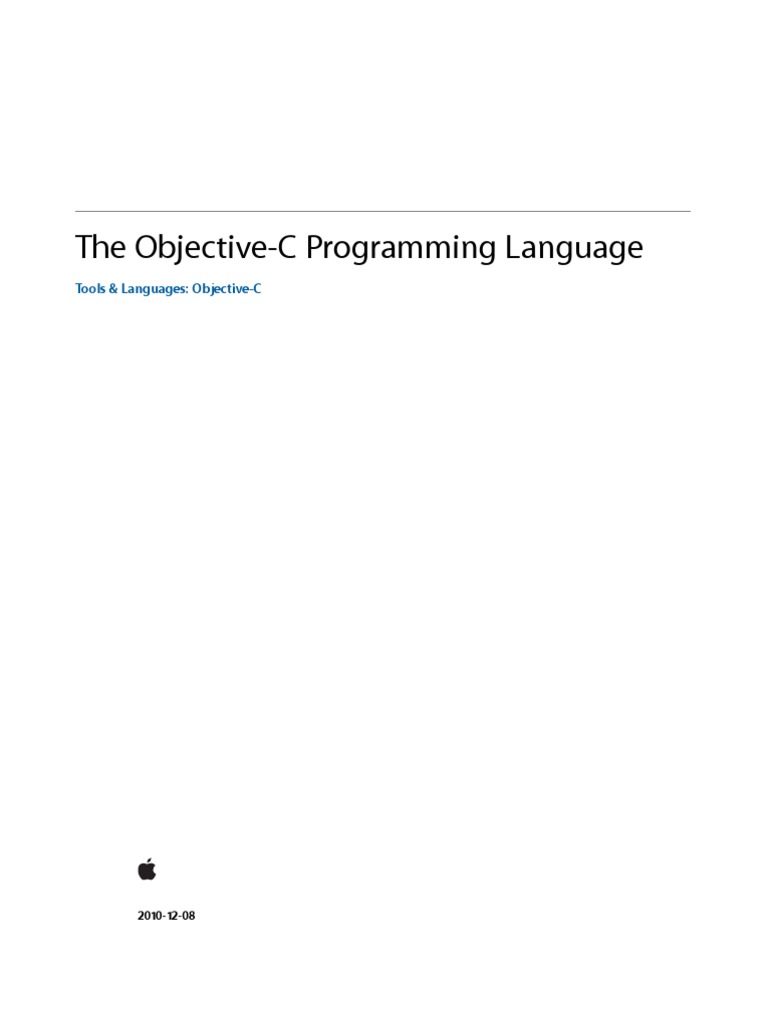 The Objective-C Programming Language | PDF | Class (Computer Programming) | Inheritance (Object ...