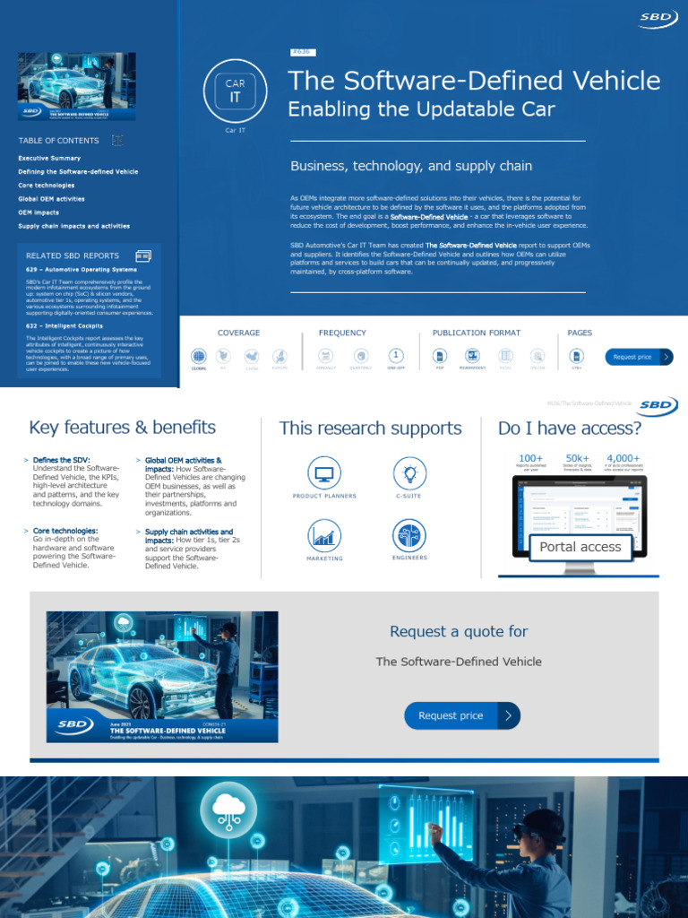 Preview - The Software-Defined Vehicle Report | PDF | Operating System | Cloud Computing