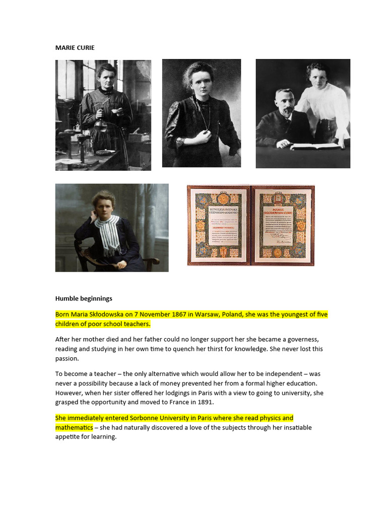 Investigacion Marie Curie Presentation English | Download Free PDF ...