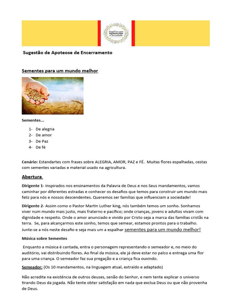 Apoteose: Sementes para a Família | PDF | Amor | Deus