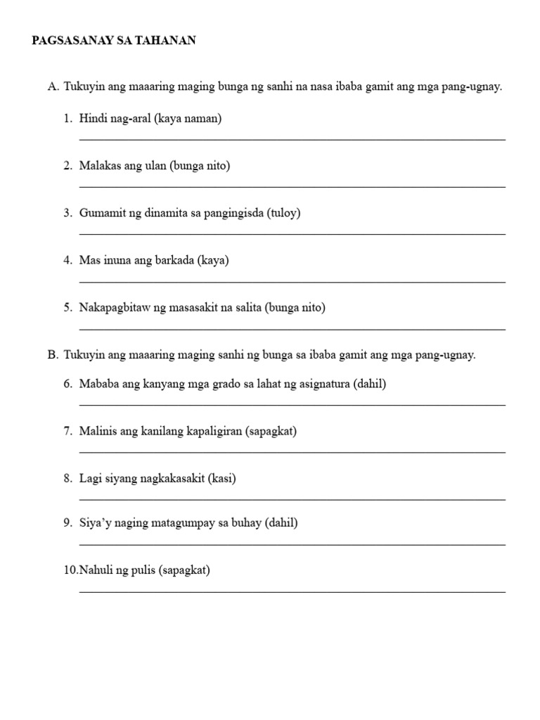 Pagsasanay Sa Tahanan | PDF