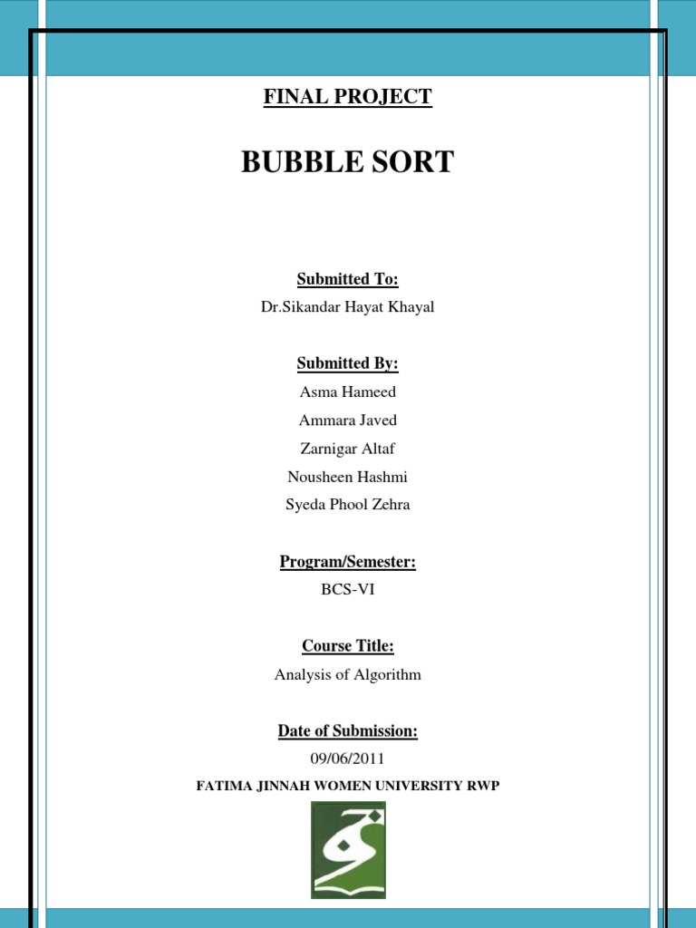 Bubble Sort | PDF | Algorithms | Applied Mathematics