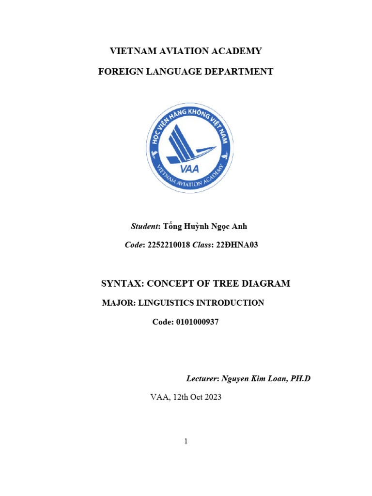 Tree Diagram 1 Pdf Syntax Phrase 1054