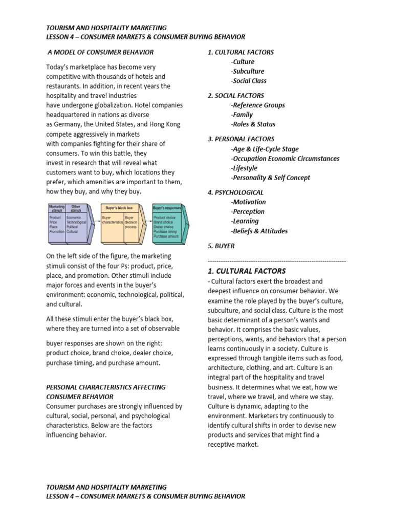 Outline L4 Tourism Hospitality Marketing | PDF | Behavior | Attitude (Psychology)