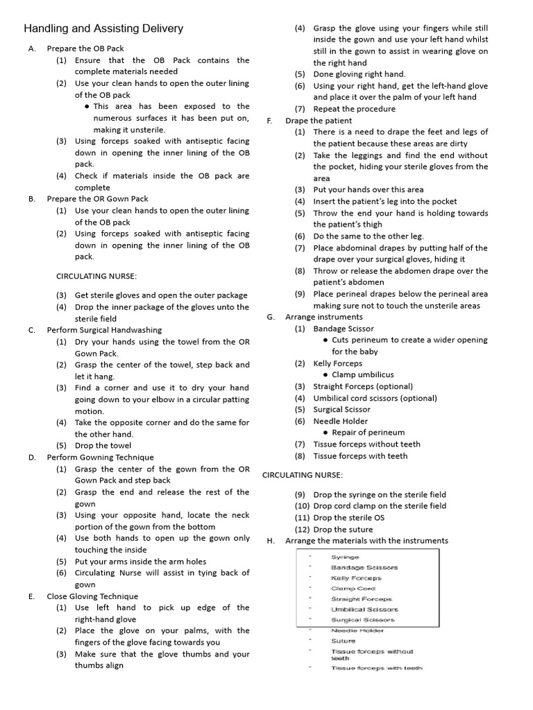 Assisting Delivery Step by Step Procedure | PDF | Surgical Suture
