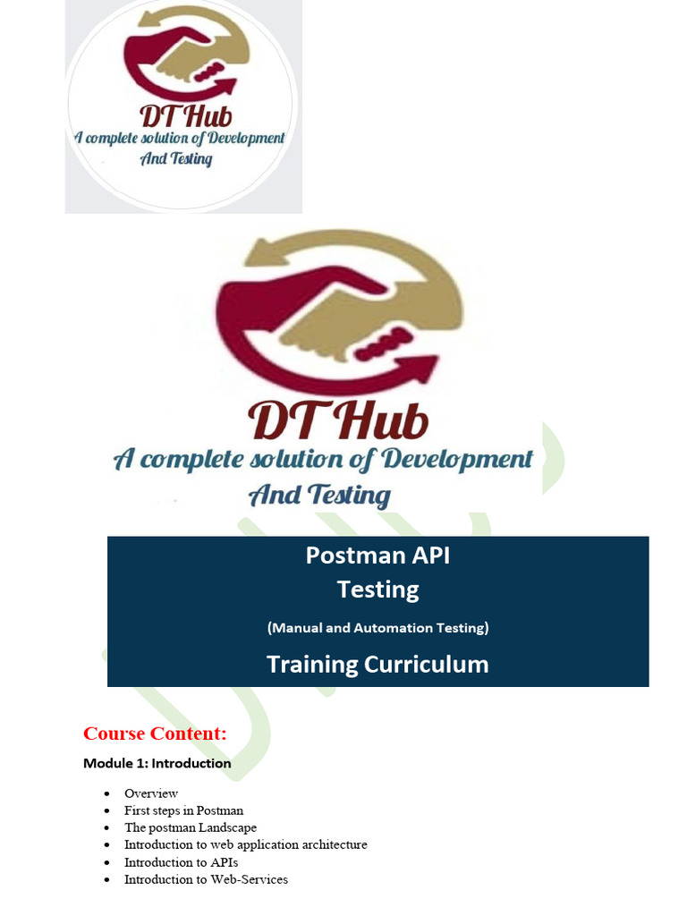 DTHUB API Automation Course | PDF | Soap | Web Service DTHUB API Automation Course | PDF | Soap | Web Service