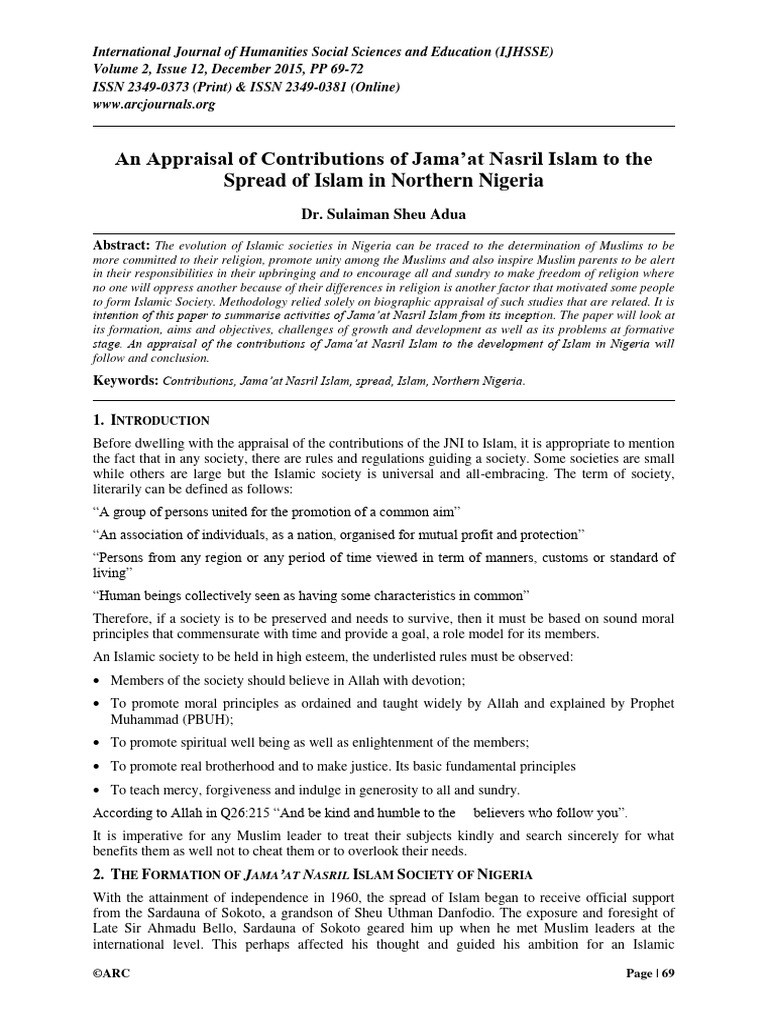 JNI的贡献 介绍 | PDF | Nigeria | Muhammad