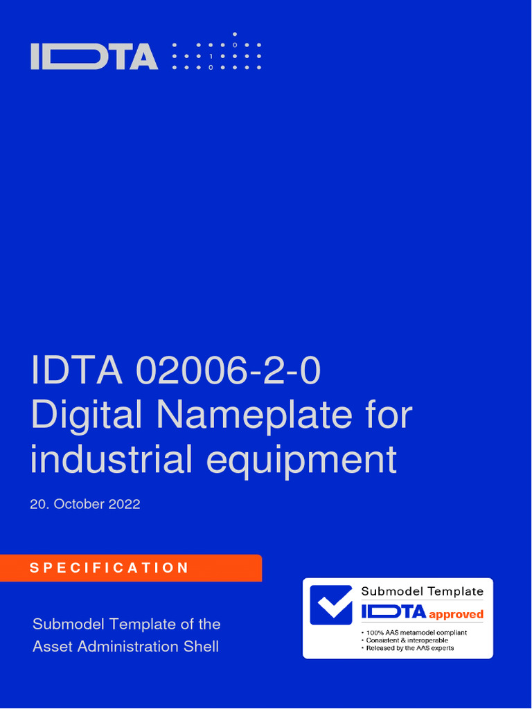 Digital Nameplate Specification for Industrial Equipment | PDF ...