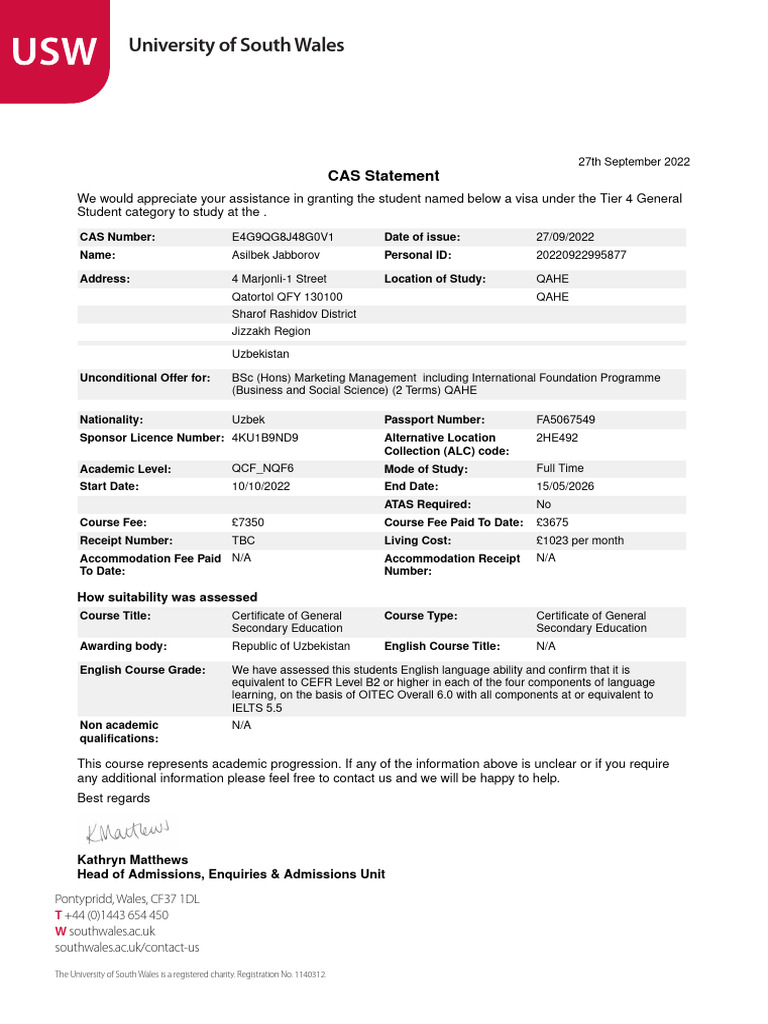 Direct-Visa-Letter-199194 (1) CAS UK | PDF