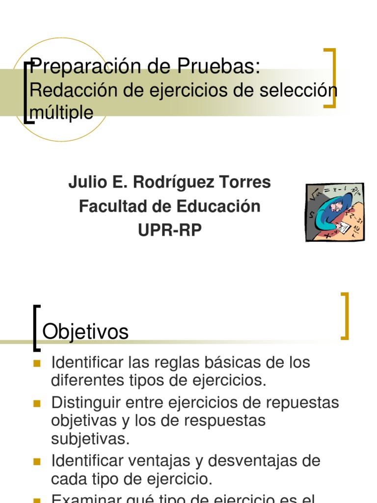 Tipos de Ejercicios - Pruebas Seleccion Multiple | PDF