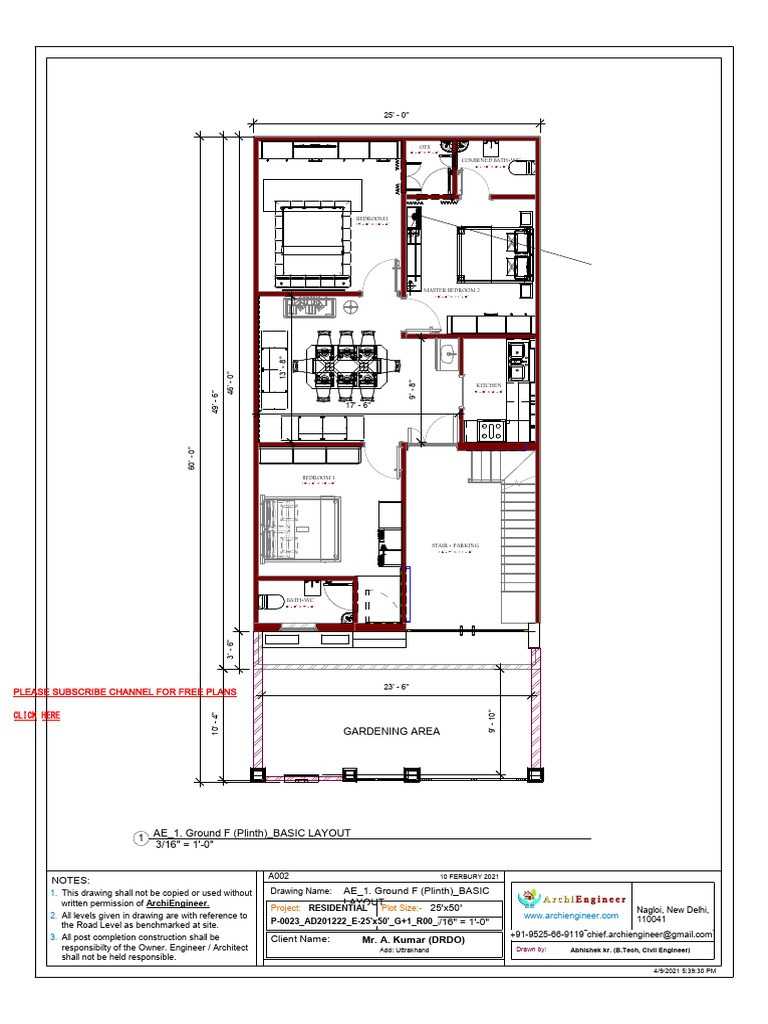 P-00023 - Ae - Free Basic Layout Plan | PDF | Engineering