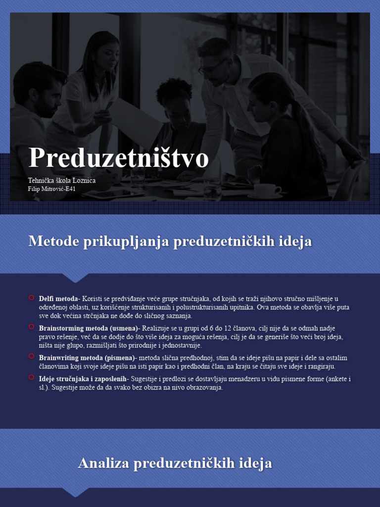 Preduzetništvo 1 | PDF
