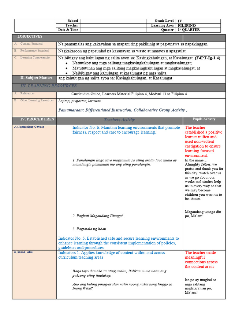 FIL 4 DLP Updated | PDF