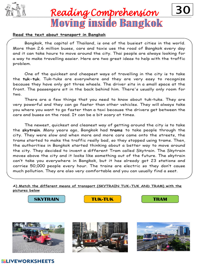 Reading Comprehension About Bangkok | PDF | Bangkok | Transport