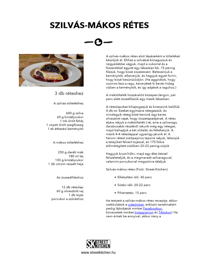 Szilvas Makos Retes Recept | PDF