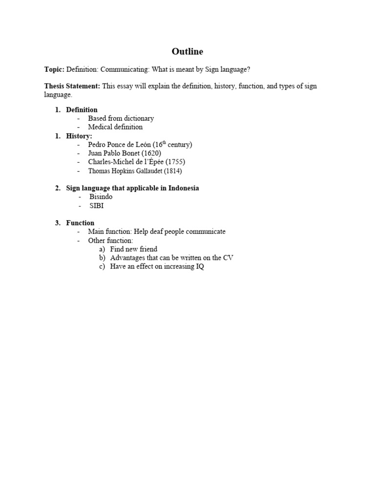 Essay Outline - GAC - Kezia Azalia X IPA 2 22 | PDF