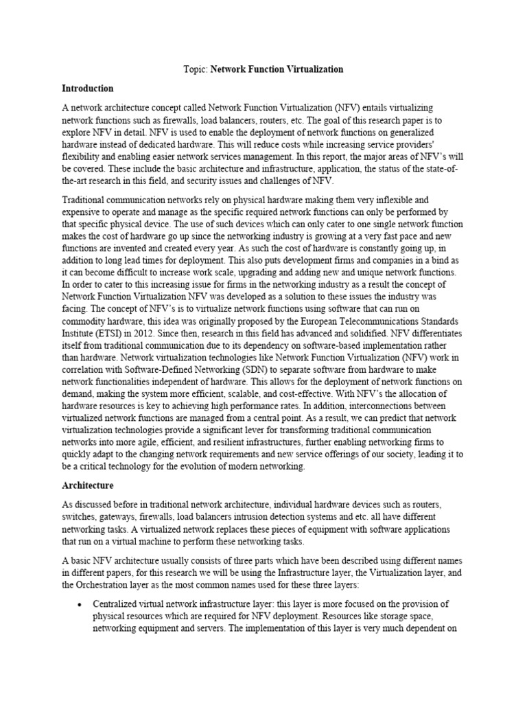 Network Function Virtualization Pdf Computer Network Security