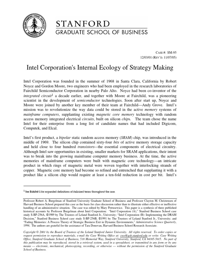 Intel Strategy Formation | PDF