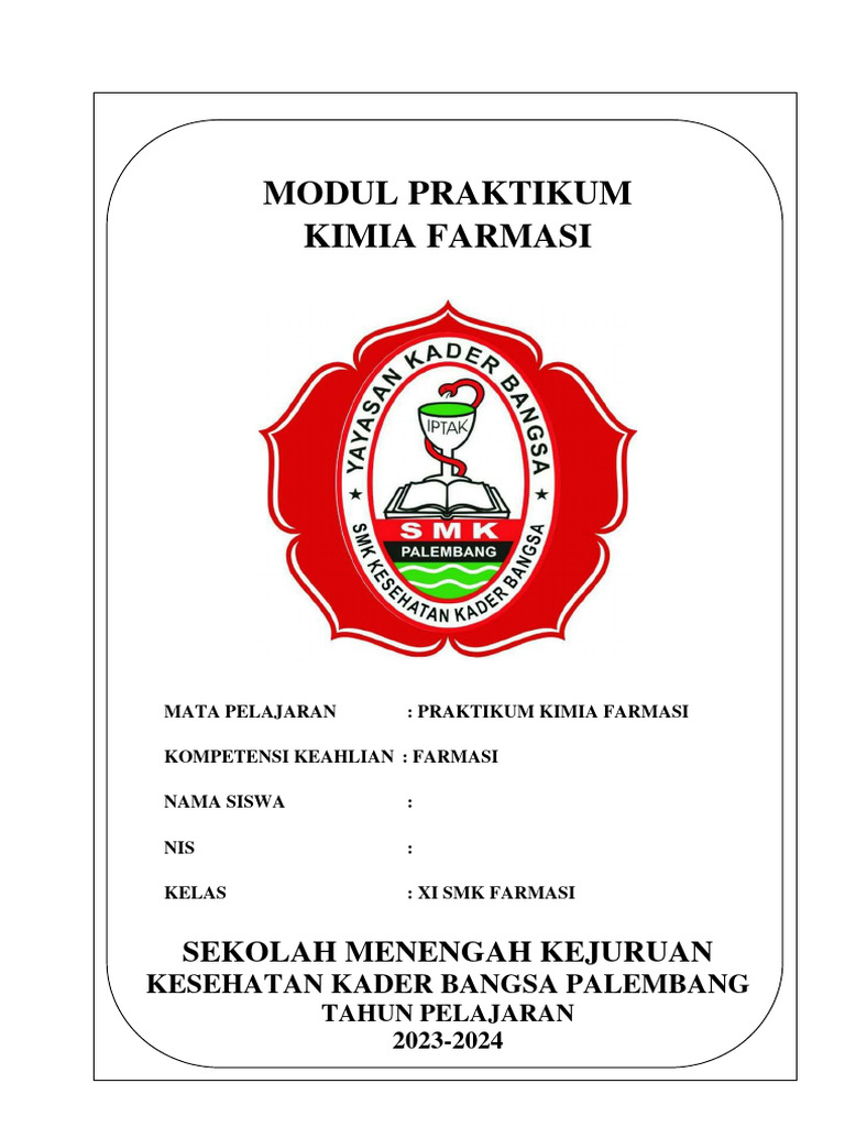 Modul Praktikum Kimia Farmasi Kelas Xi SMK | PDF | Sains & Matematika