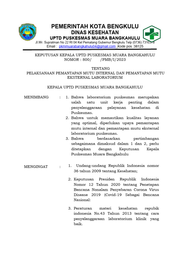 3.9.1.d SK PELAKSANAAN PMI DAN PME | PDF