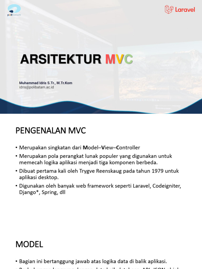 Teori 8 - Arsitektur MVC | PDF