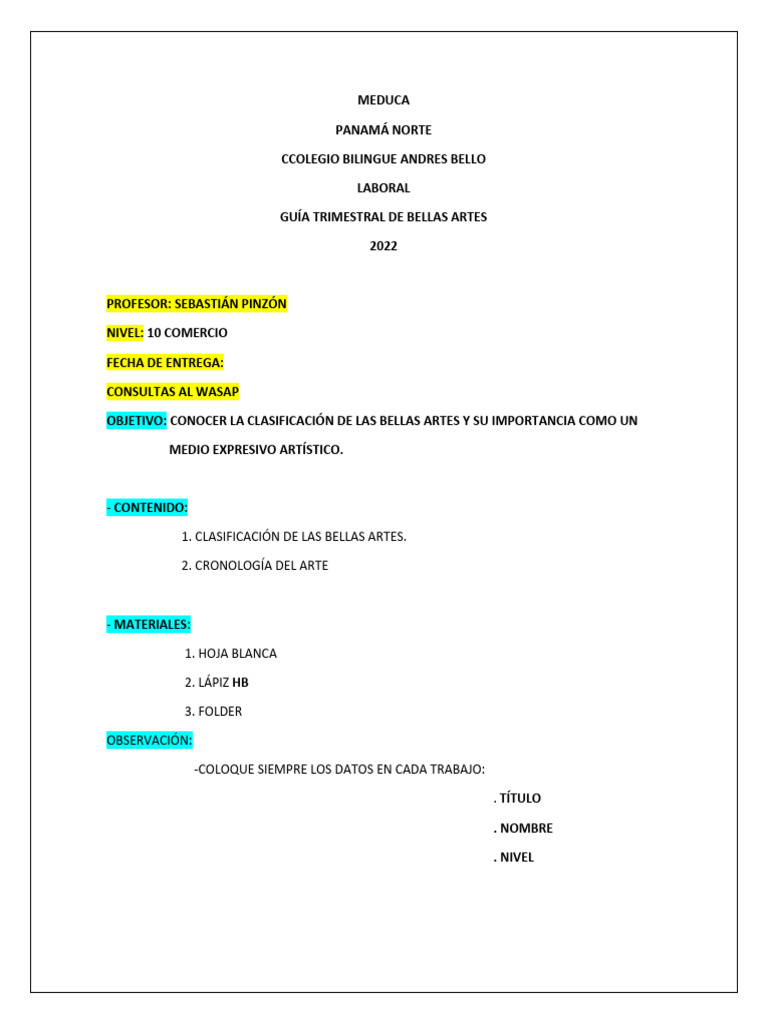 Módulo de Bellas Artes. | PDF