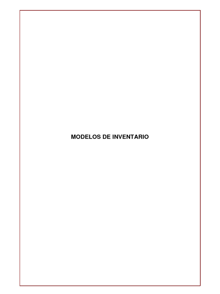 Modelos de Inventario | Descargar gratis PDF | Inventario | Economias