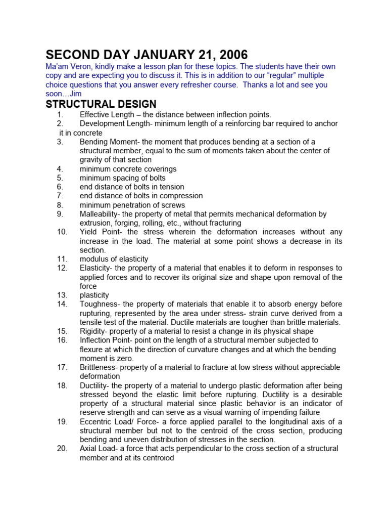 Structural Terminology | PDF | Construction Aggregate | Deformation ...