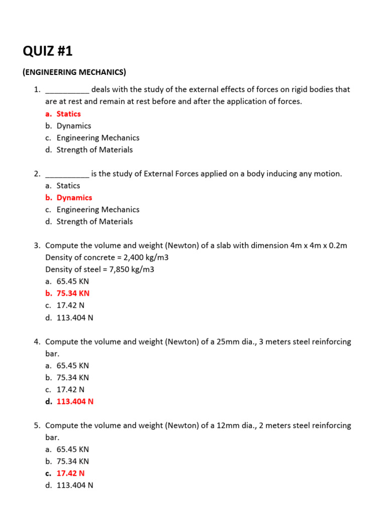 Structural Quizes | PDF